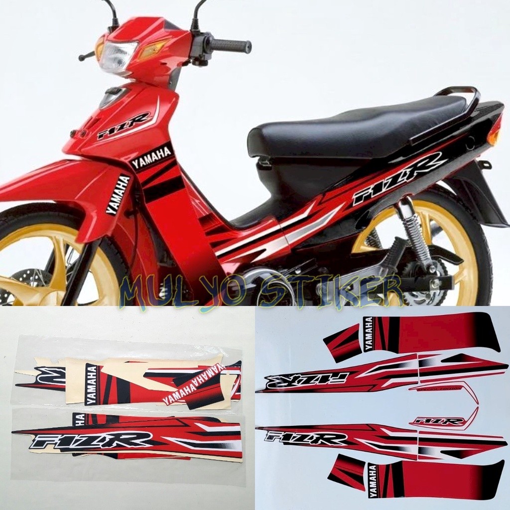 Hitam MERAH Striping STICKER LIS LES POLET yamaha fizr fiz r f1 zr รุ่น ...