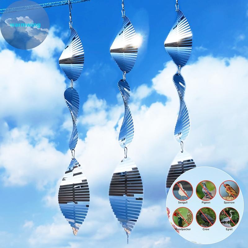 Warmwing เครื่องสะท้อนแสงนกโลหะ 3D สะท้อนแสงสูง, อุปกรณ์ไล่นก, Deterrent มันเงา, ตกแต่งสะท้อนแสง ...
