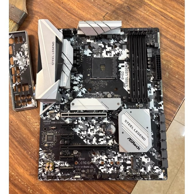 (มือสอง) ASRock B450 Steel Legend ซ็อกเก็ต AM4/ AMD Promontory B450 ...
