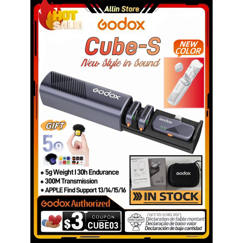 Godox Cube-S Wireless Microphone System 2.4GHz All-New TIme Capsule ...