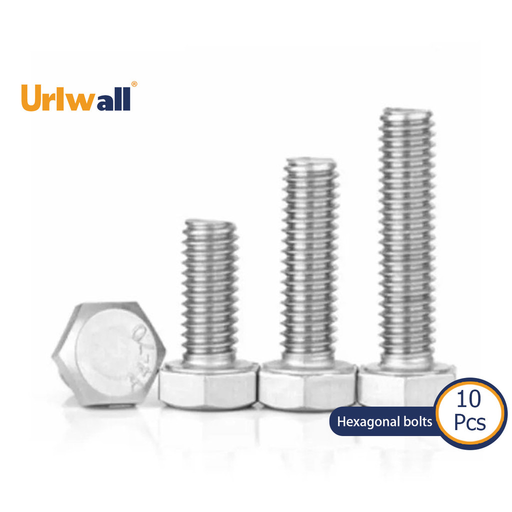 Urlwall 5/10 ชิ้น M4 M5 M6 M8 M10 304 สแตนเลสด้านนอก Hex หัวสกรู Bolt | Shopee Thailand