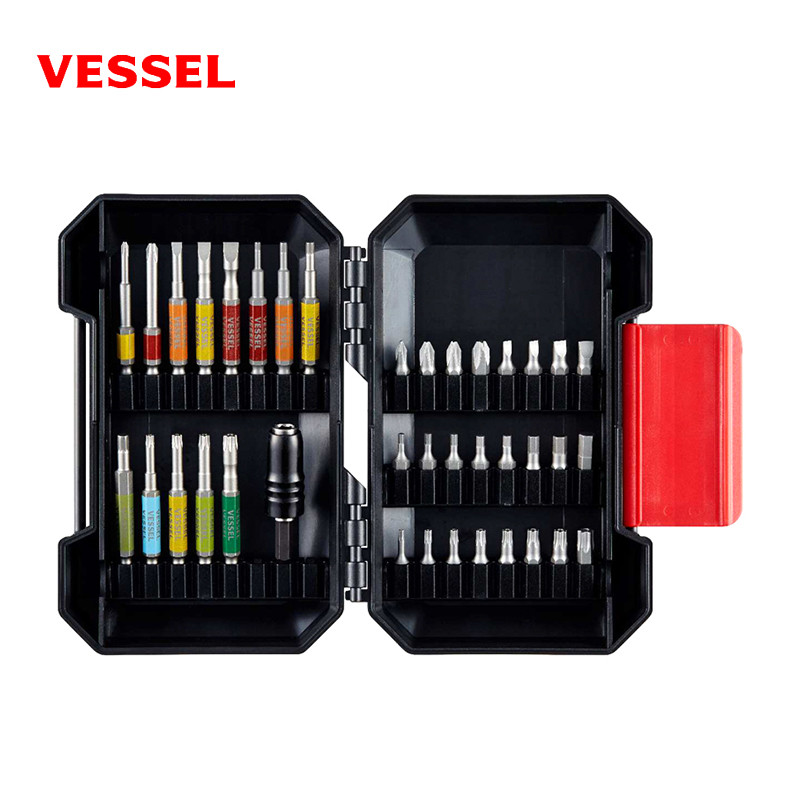 Vessel 38 ชิ้นไขควงชุด Bit พร้อม Tough Case สว่านไร้สาย Driver Bits ชุด ...