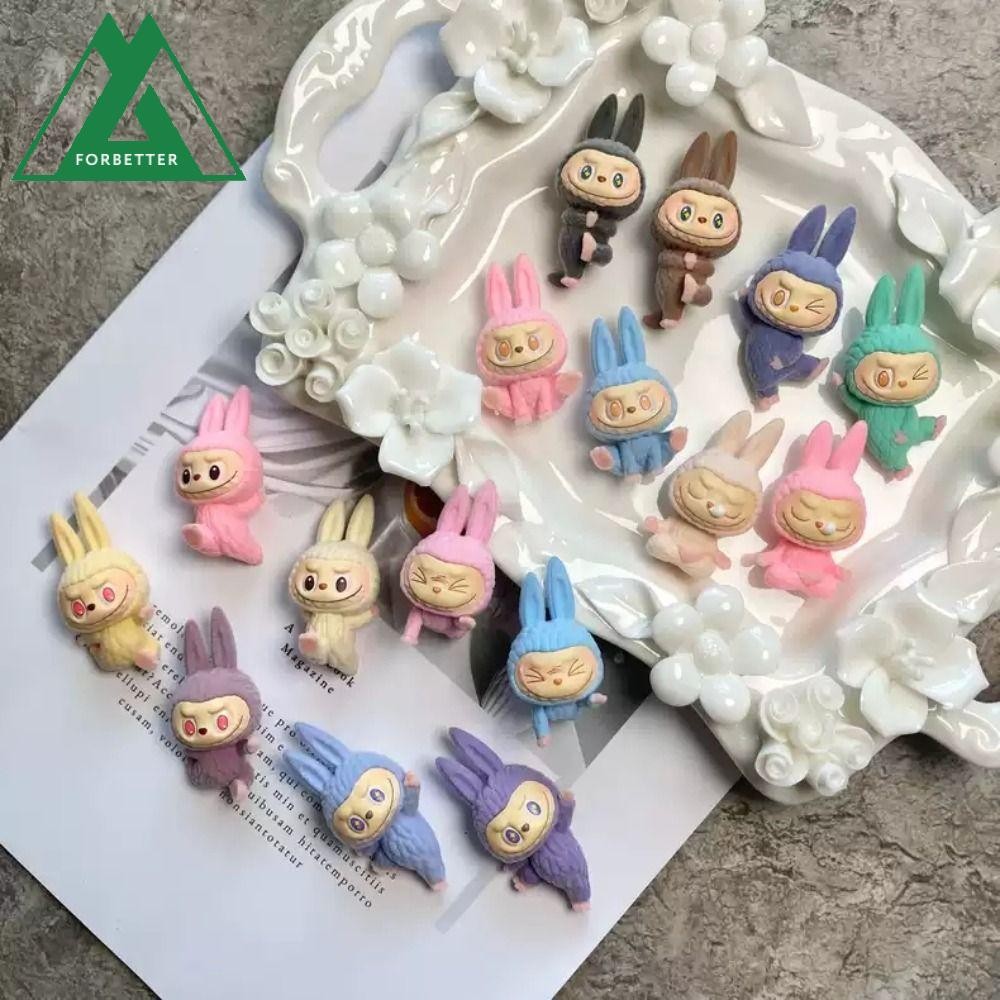 Forbetter Flocking Labubu Charms,พื้นผิวการ์ตูนโยคะ Labubu,จี้สร้างสรรค์น่ารักเครื่องประดับ DIY ...
