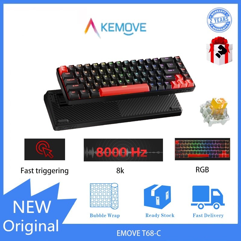 Kemove T68-C Magnetic Switch Mechanical Keyboard RT คีย์บอร์ดเกมแสง RGB ...
