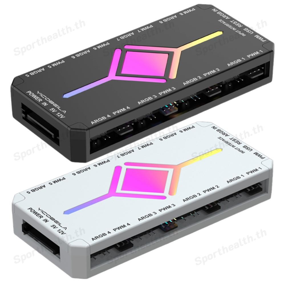 5v 3PIN ARGB 4PIN PWM Hub PWM พัดลม Hub SATA แหล่งจ่ายไฟ ARGB/PWM Hub ...