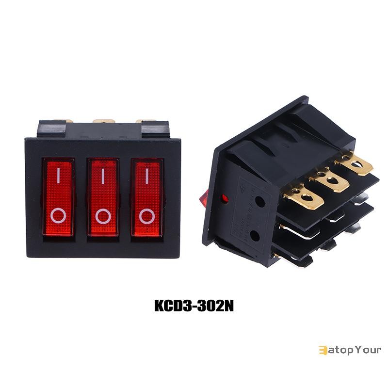Eatopyour] สวิตช์โยก KCD3 ไฟสีแดง 3 ทาง ck Switch 9 Pin 2 ตําแหน่ง ON ...