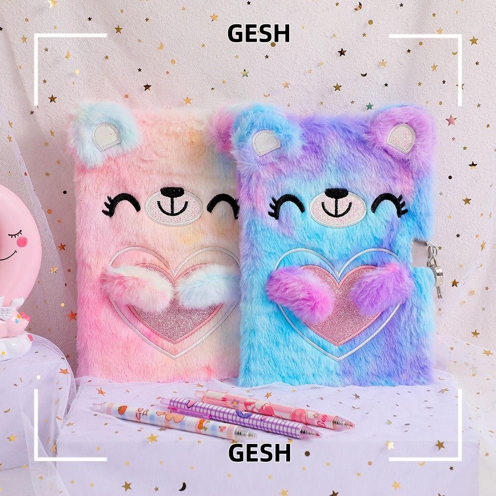 GESH หนังสือรหัสผ่านหลายสีรูปหมี A5 พร้อมตัวล็อคตุ๊กตาเครื่องเขียนสมุด ...