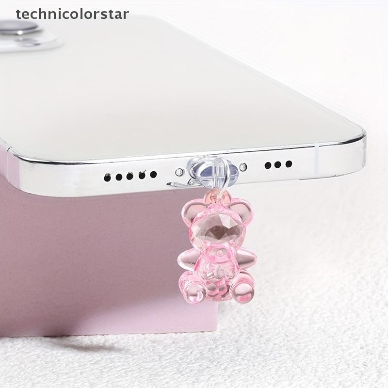 Trsr โทรศัพท์ปลั๊กฝุ่น Charm Kawaii อะคริลิคหมีแจ็คป้องกันฝุ่น Stopper ...