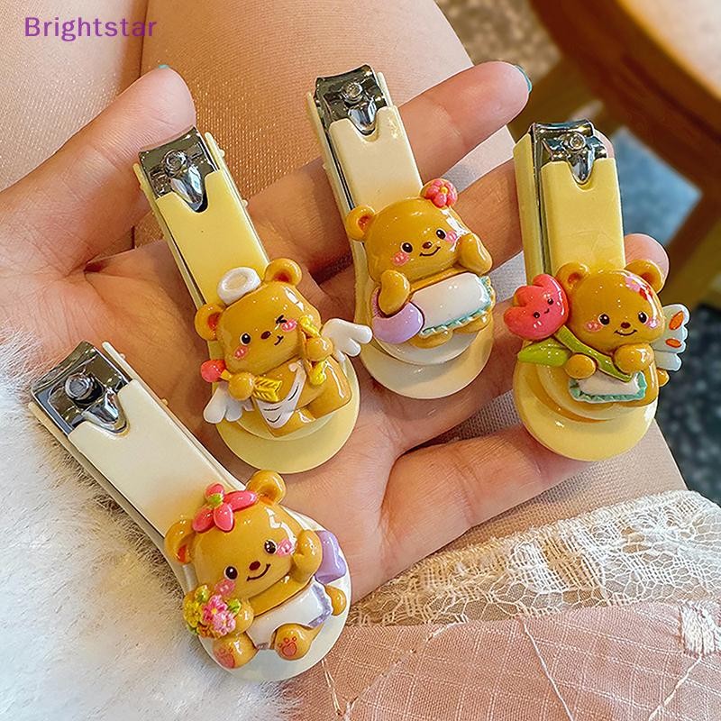 Brightstar Butter Bear กรรไกรตัดเล็บสแตนเลสสองขนาดที่มีอยู่เล็บมือ ...