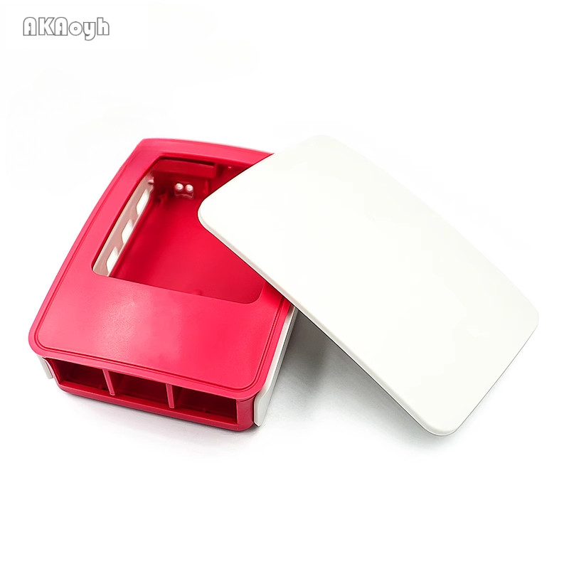 เข้ากันได้กับ Raspberry Pi 4B Raspberry Pi 4th Generation B-Shaped Shell Red White Raspberry Pie ...