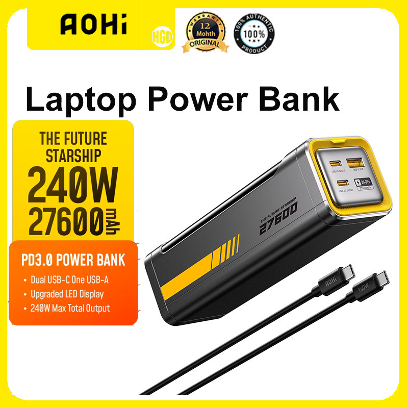 Aohi The Future Starship 240W แล็ปท็อป Power Bank 27600mAh แบบพกพา Fast Charing 140W PD 3.1 จอ ...