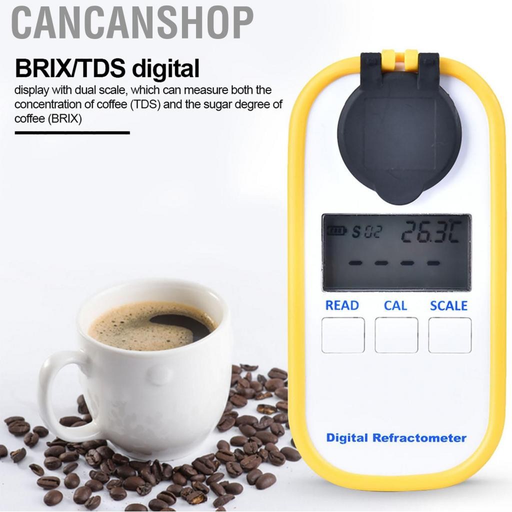 Cancanshop เครื่องวัดความเข้มข้นของกาแฟดิจิตอลพร้อมกับ Brix Display Meter Sugar Density ความหนา ...