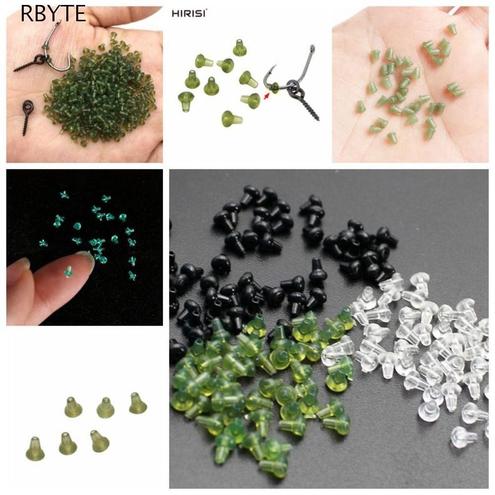 RBYTE 50 ชิ้นตะขอตกปลาเหยื่อ Stopper, สกรูยาง Chod Rigs เบ็ดตกปลาลูกปัด, Hook หยุดลูกปัด PVC ...