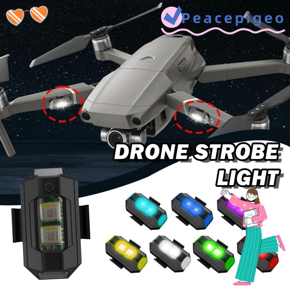 ไฟเตือน PEACEPIGEO, USB ชาร์จสวิตช์ด้วยตนเอง Drone Strobe Light, ไฟเตือนแฟลชว่าวฉุกเฉินเจ็ดสี ...