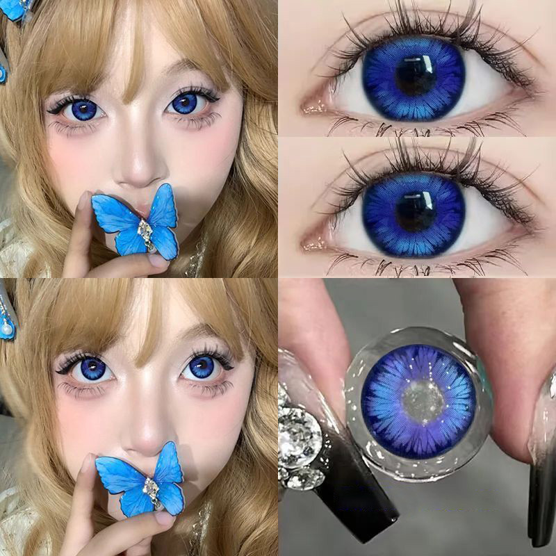 JeweLens 1 คู่ Butterwing คอสเพลย์สีฟ้าคอนแทคเลนส์สีม่วงเครื่องสําอาง ...