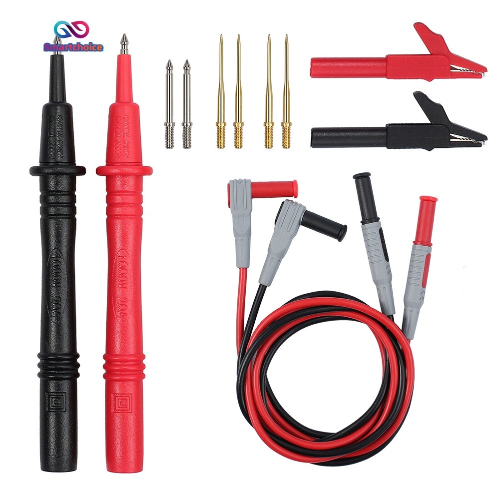 ⚡ทางเลือกอัจฉริยะ⚡12 in 1 Multimeter Test Lead Kit คลิปจระเข้ 2 มม. ...
