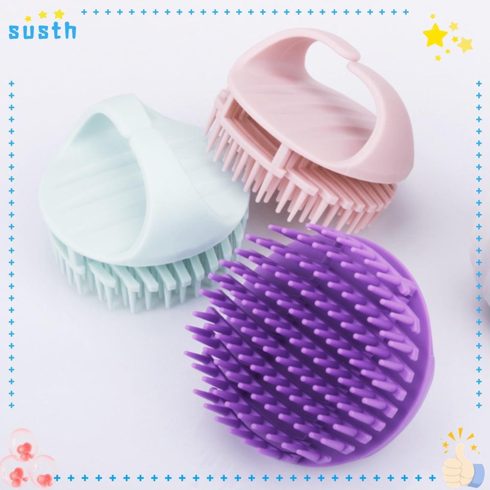 SUSTH แปรงแชมพู,ขนแปรงซิลิโคนอ่อนนุ่มใช้คู่อาบน้ําแปรงผม,ผ่อนคลายผมสี ...