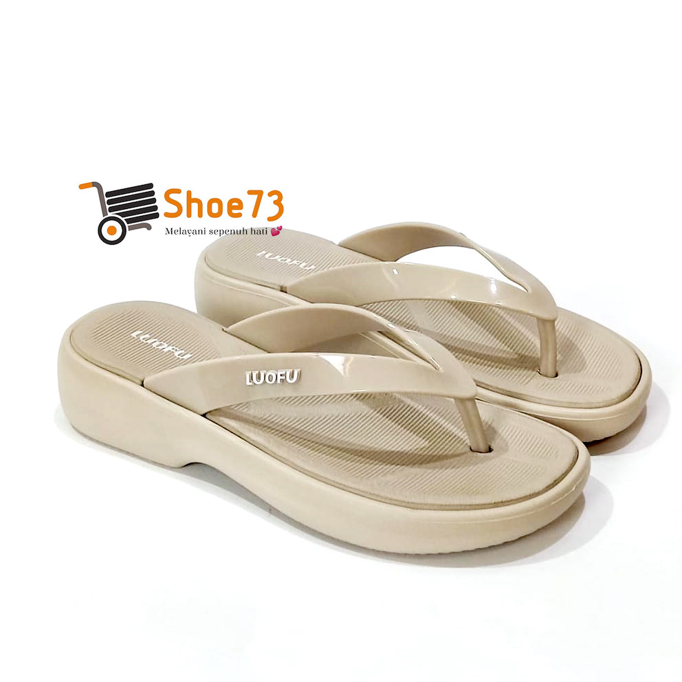 LUOFU E 7222 - BRE01 SIZE 36-40 ORIGINAL l รองเท้าแตะผู้หญิง jelly Rubber Wedge l รองเท้าแตะ ...