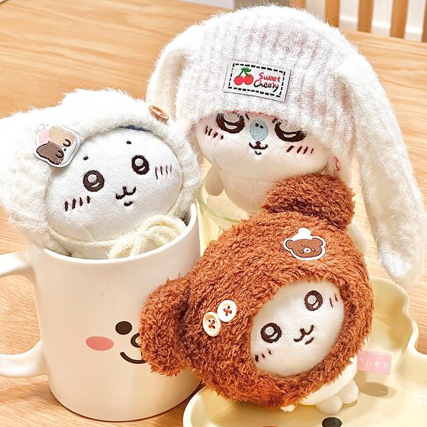 หมวกตุ๊กตา ชุดตุ๊กตา 10cm ชุดผ้าฝ้ายครีม 10 ซม.ตุ๊กตาผ้าฝ้าย Nunu ...