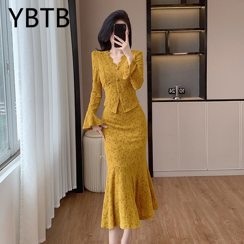 Ybtb Slim แฟชั่นและหรูหรา Temperament Set ชุดสูทสองชิ้น 9669 | Shopee ...