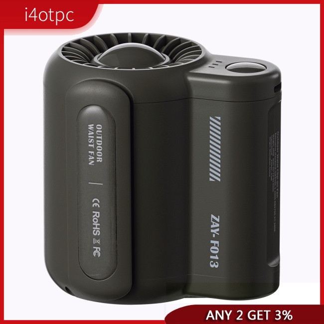 I4otpc พัดลมตั้งแคมป์กลางแจ้ง 4500mah ชาร์จ 3 ความเร็ว Leafless พัดลมเอวมือถือพัดลมไฟฟ้าขนาดเล็ก ...