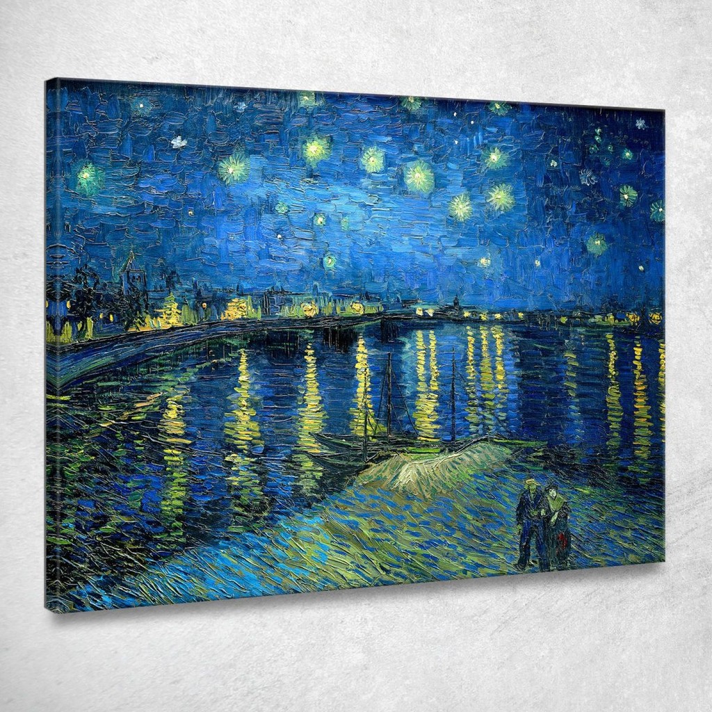 The Starry Night Over The Rhone Vincent van Gogh, vvg20 ภาพพิมพ์บนผ้าใบ ...
