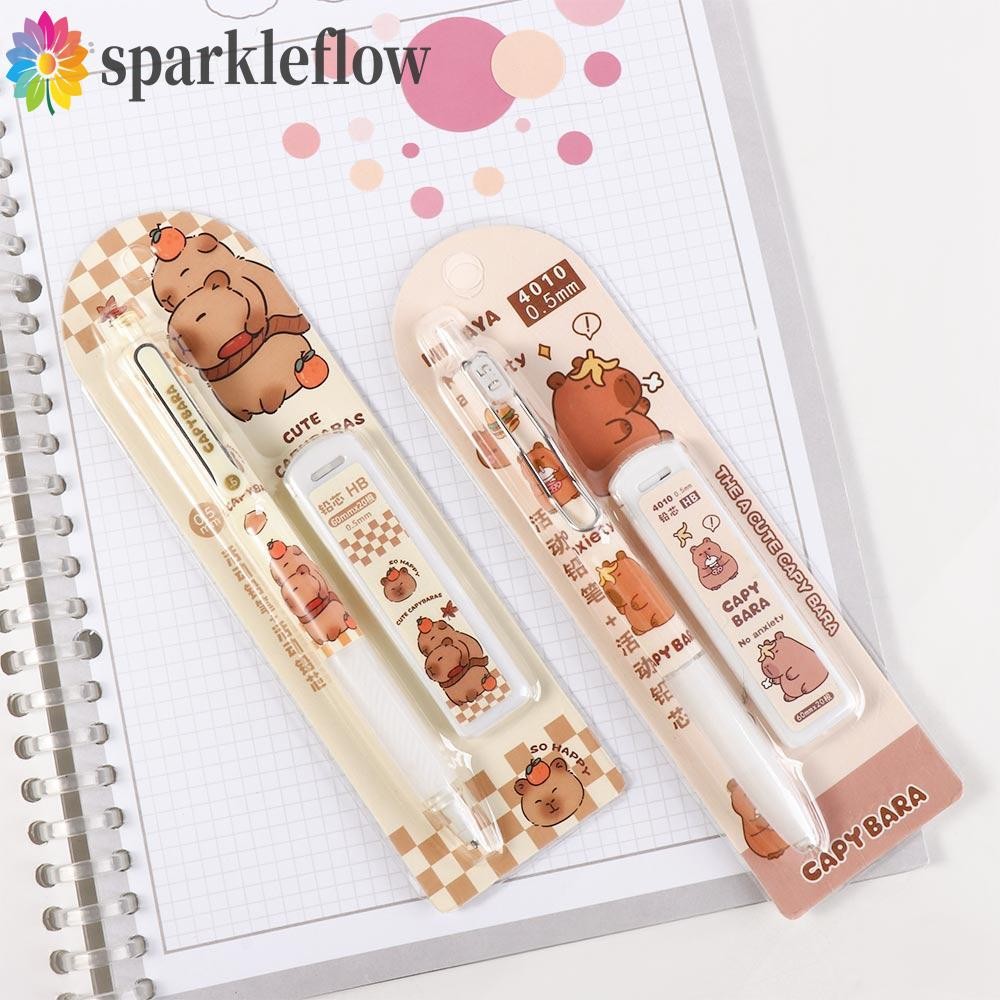 Sparkleflow ดินสอกด, ดินสออัตโนมัติรูปสัตว์ Capybara, อุปกรณ์การเรียนวาด Kawaii Sketch ...
