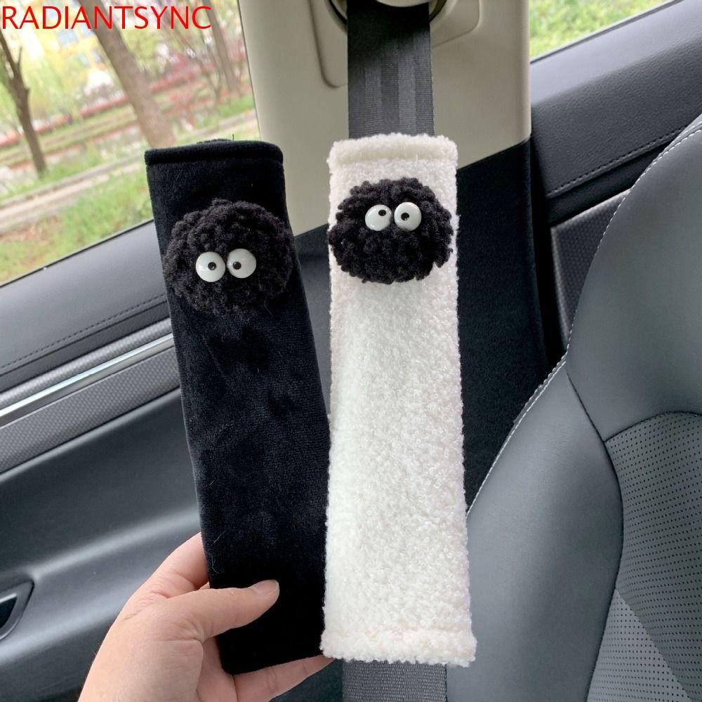 Radiantsync ฝาครอบเข็มขัดนิรภัยรถยนต์, ลูกถ่านหินน้อยสบายเข็มขัดนิรภัยไหล่, Universal สีดําสีขาว ...