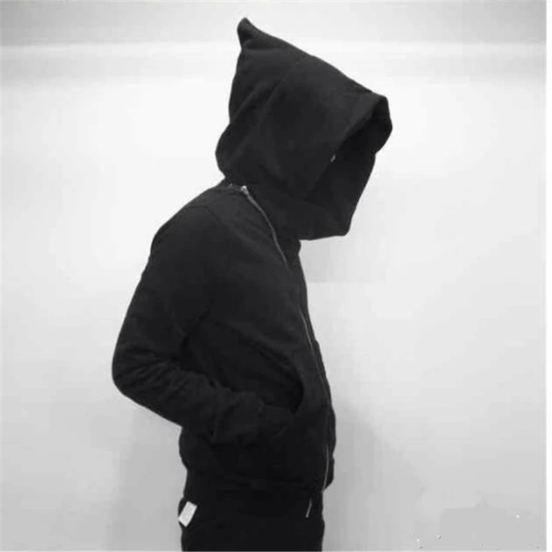 ใหม่hoodiesผู้ชายซิปคาร์ดิแกนharajukuเสื้อกันหนาวสีดําhip Hop Swagสไตล์ 3447