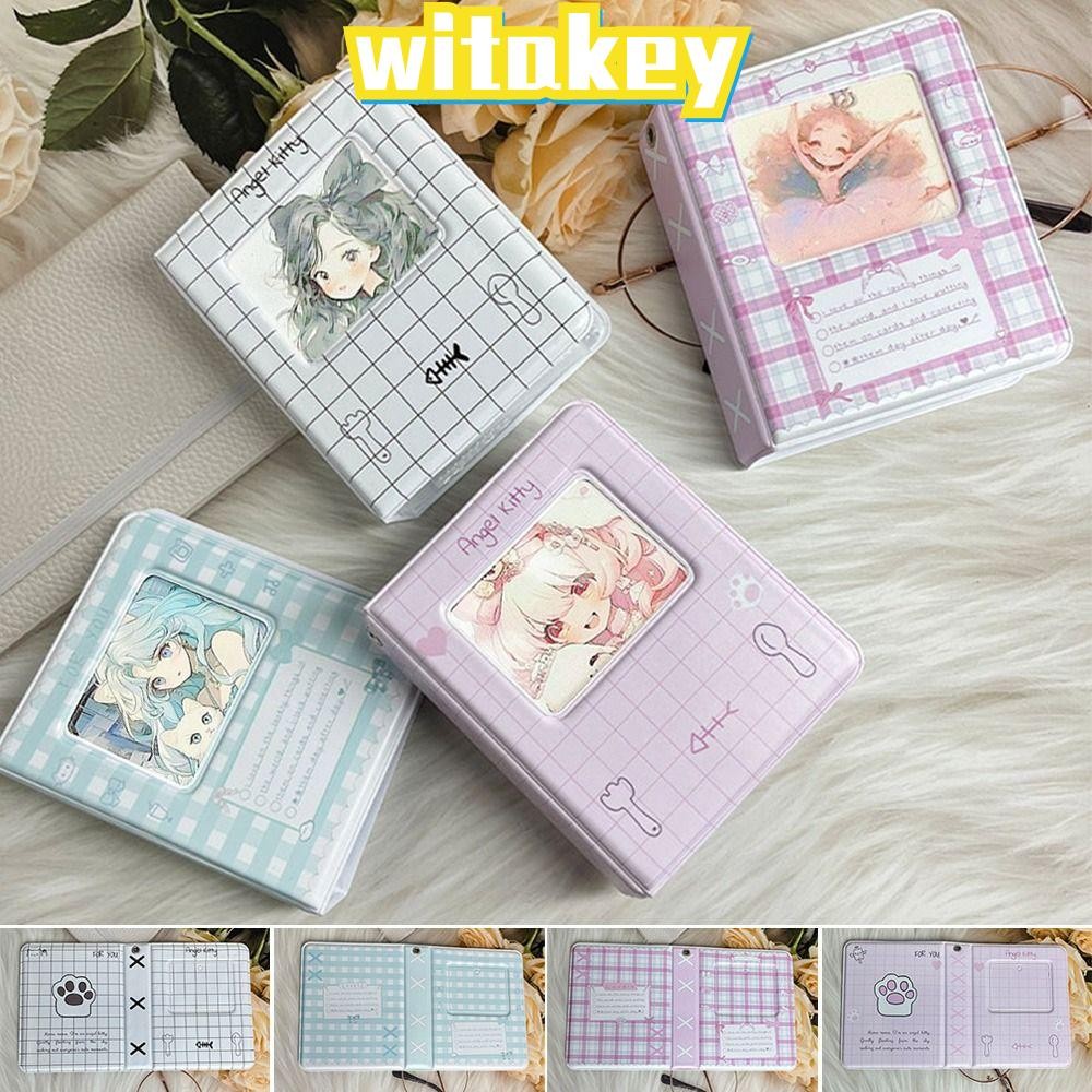อัลบั้มการ์ด WITAKEY, สมุดเก็บการ์ดขนาดเล็ก PVC ตารางเดียว, การ์ดที่ใส่โฟโต้การ์ด DIY 3 INCH ...