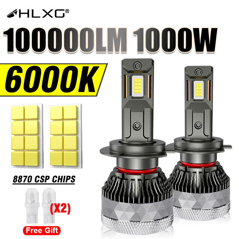 2pc 1000W 100000Lm H4 H7 LED ไฟหน้าหลอดไฟ CANBUS H1 H8 H11 9005 HB3 9006 HB4 9012 HIR2 Light ...