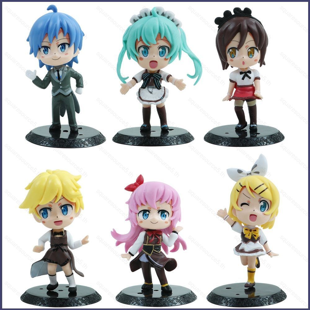 Lg 6 ชิ้น Hatsune Miku Action Figure รุ่น Q Luka Rin Len Meiko Kaito ...
