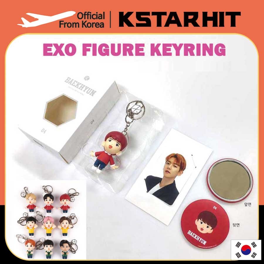 EXO Figure Keyring (KeyChain) + Photocard + Hand mirror | Shopee Thailand
