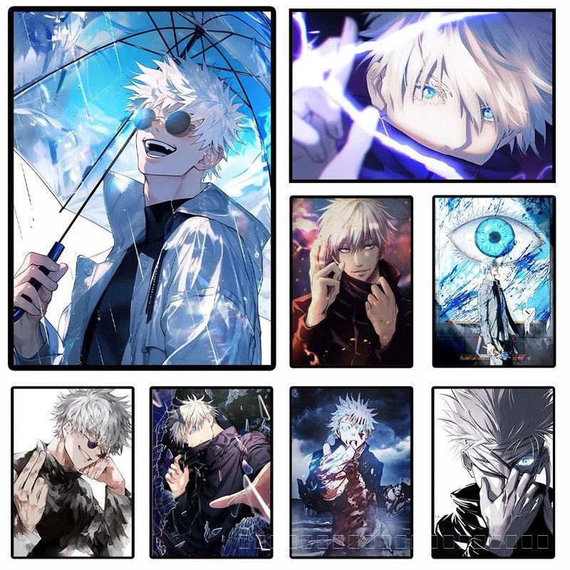ญี่ปุ่นอะนิเมะ jujutsu Kaisen โปสเตอร์รูปร้อน gojo Satoru ภาพวาดผ้าใบ ...