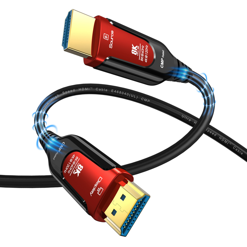 Plenum Rated 8K@60Hz UHD CMP Fiber Optic HDMI Cable 2.1, AOC HDMI ...