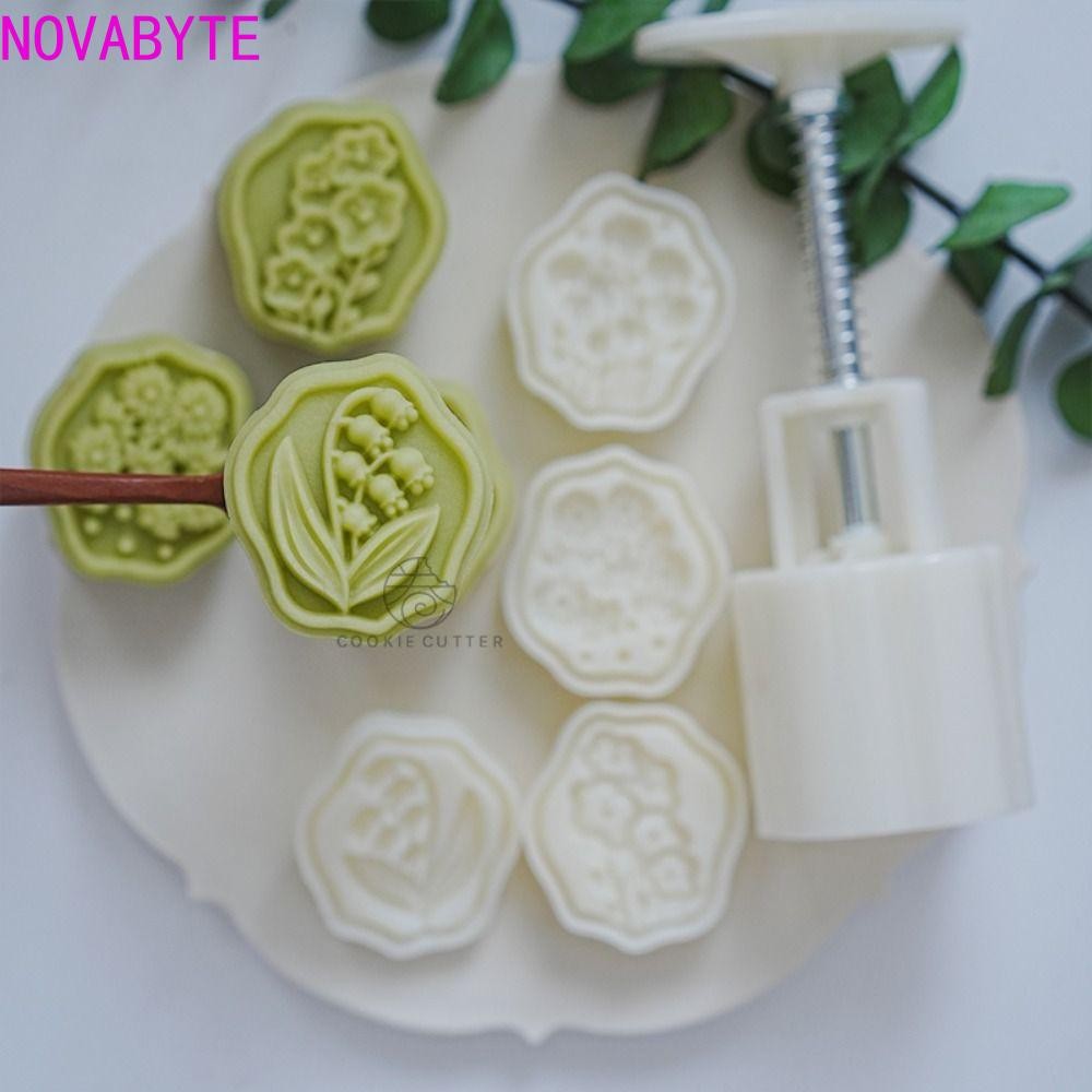 NOVABYTE Lilies of The Valley Mooncake แม่พิมพ์,พลาสติก Hand Pressed ...