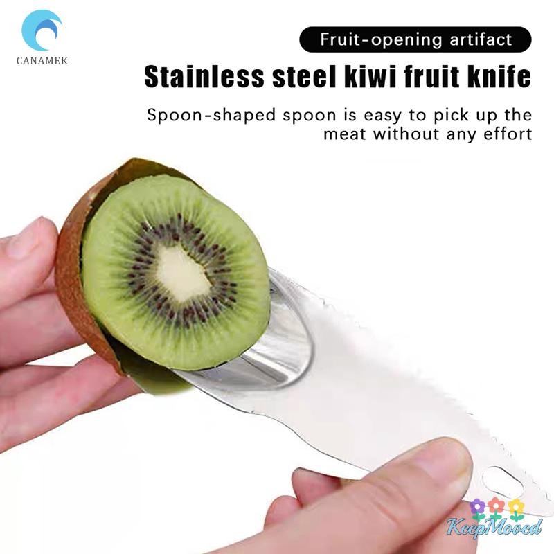 KeepMoving 1/3/5PCS สแตนเลส Kiwi Peeler Kiwi Avocado ขุดช้อน Scooper เครื่องตัดผลไม้หยัก Peeling ...