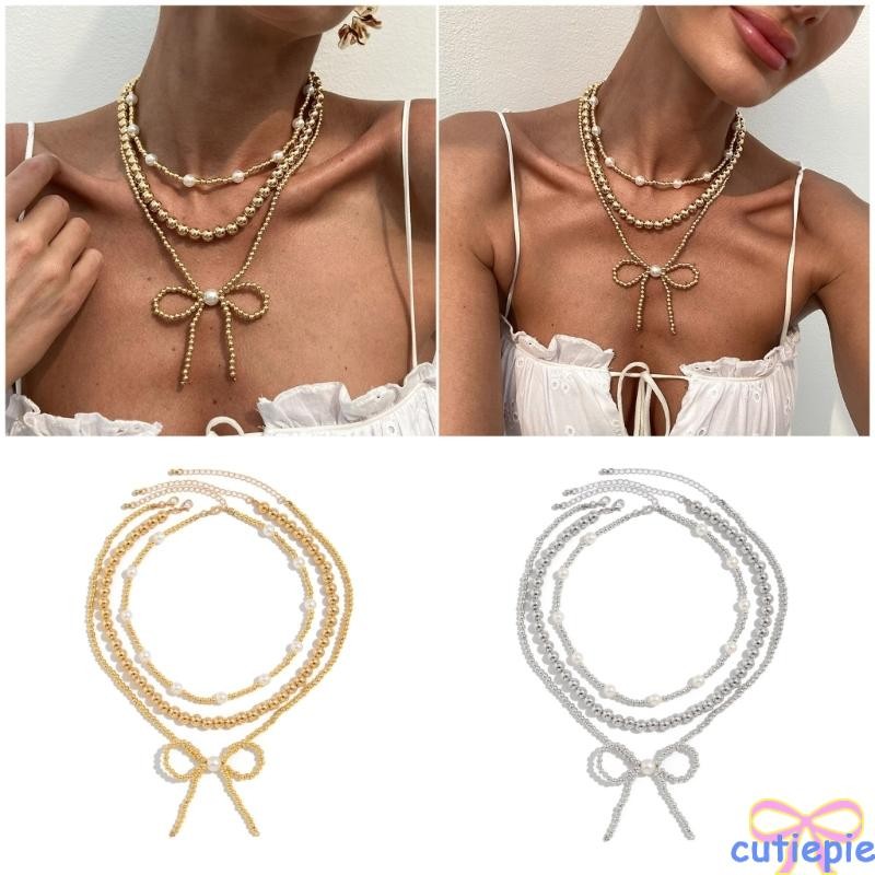 สร้อยคอลูกปัด Cutie Pearls พร้อมจี้กุทัณฑ์ อุปกรณ์เสริมโซ่กระดูกไหปลาร้ามีสไตล์ | Shopee Thailand