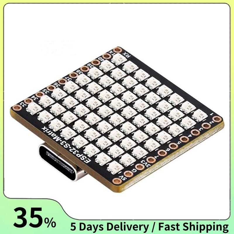 Esp32-s3 บอร์ดพัฒนาไมโครหมวก 8x8 LED Matrix Wi-Fi+Bluetooth บอร์ดพัฒนา ...