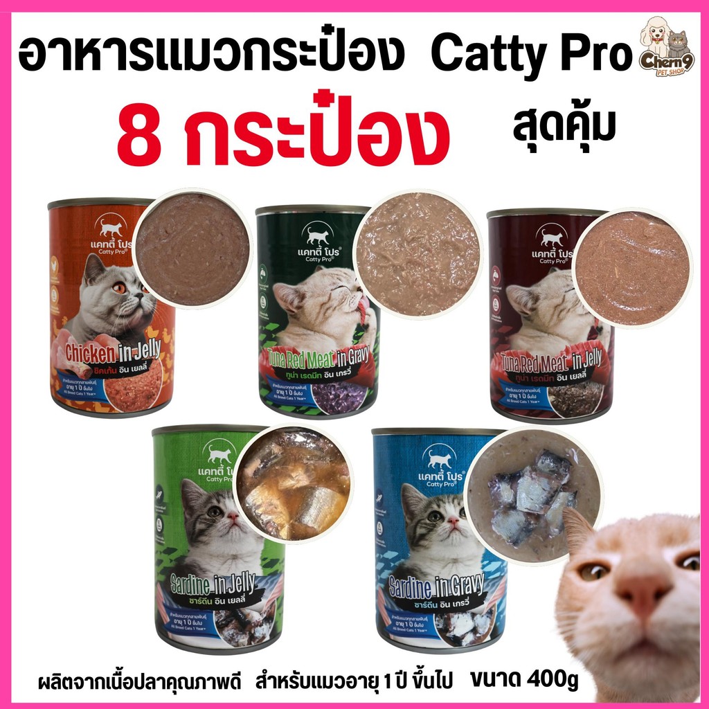 {{8กระป๋อง}} ใหม่!! อาหารแมว "Catty Pro แคทตี้โปร" อายุ 1ปีขึ้นไป ขนาด ...