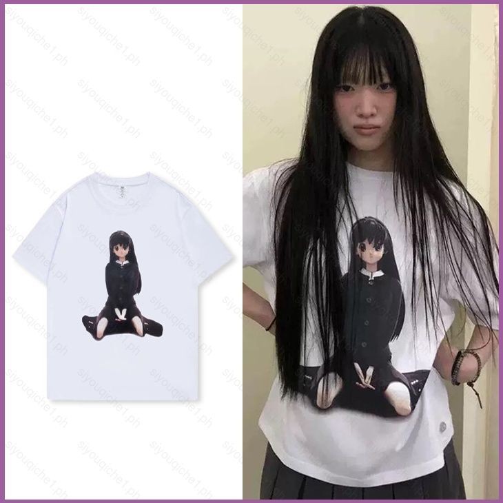 SY1 Newjeans Coyseio Haerin Tomie Kawakami เสื้อยืดสไตล์เดียวกันหลวมน่ารักอะนิเมะแขนสั้นด้านบน ...