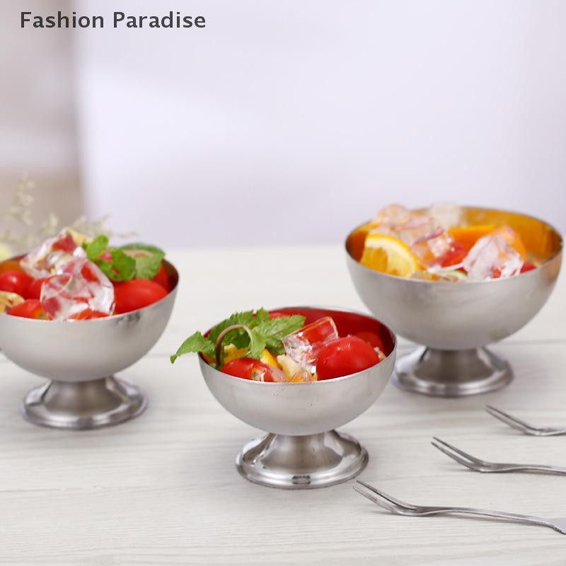 [เฉินโหยวปิง] ถ้วยไอศครีมชามสลัดชามสแตนเลสขนมผลไม้จานขนมพรรคซัพพลายบูติ ...