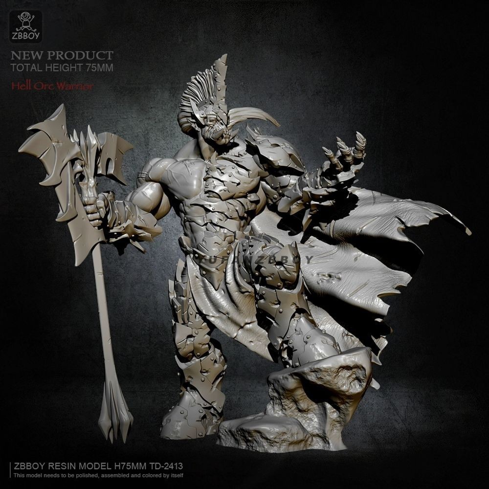 โมเดลทหารเรซินสีขาวขนาด 75 มม. รุ่นจำลอง ZBBOY สัตว์ใต้ดินทั่วไป รุ่น ...