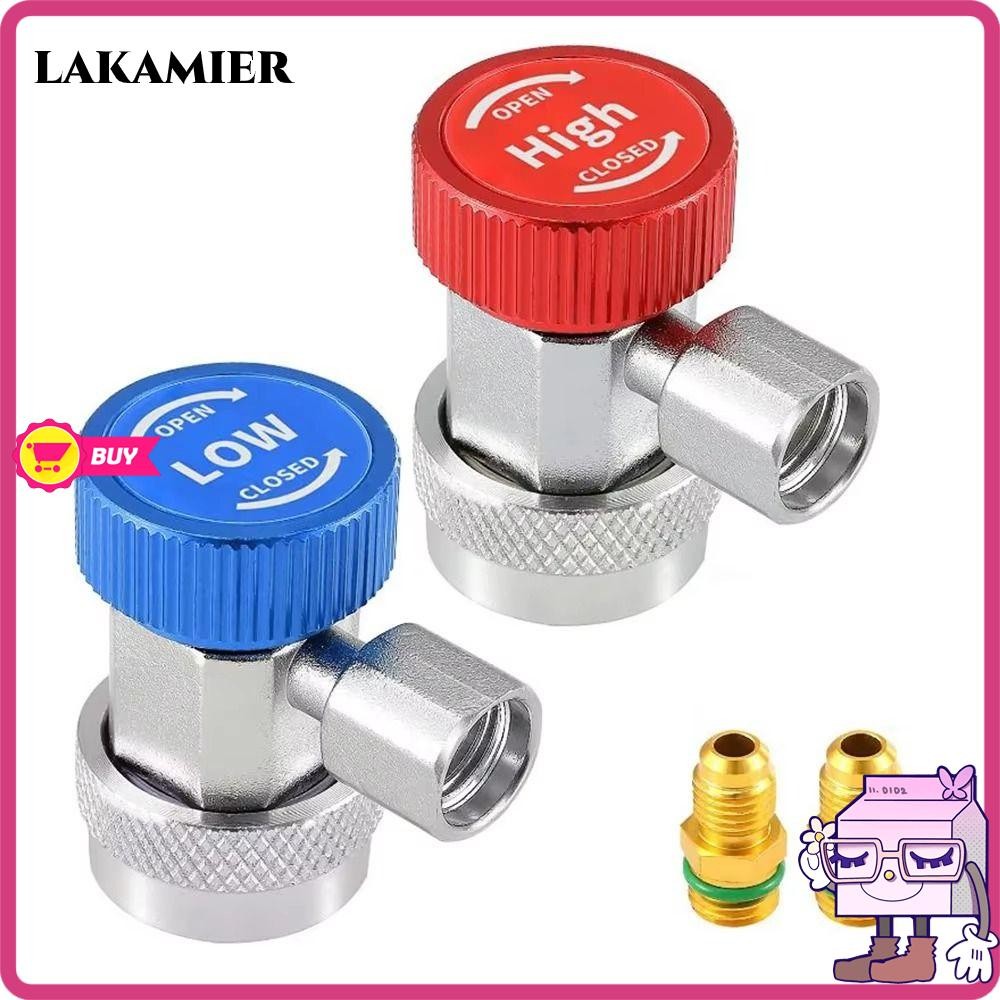 Lakamier อะแดปเตอร์ชุบทองเหลือง, R134A H/L รถ Quick Coupler Connector, ทนทานอลูมิเนียมรถอุปกรณ์ ...