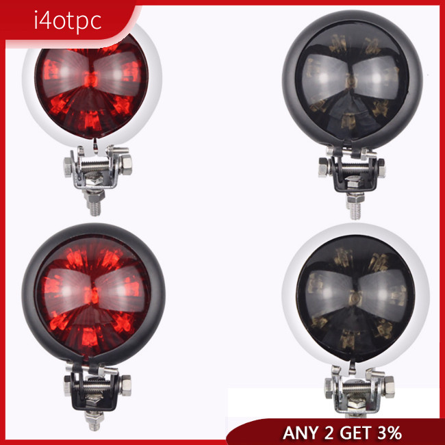 I4otpc รถจักรยานยนต์ Led ไฟท้ายเบรคไฟสัญญาณ 12 V Retro ขนาดเล็กรอบไฟท้ายด้านหลังหยุดโคมไฟดัดแปลง ...