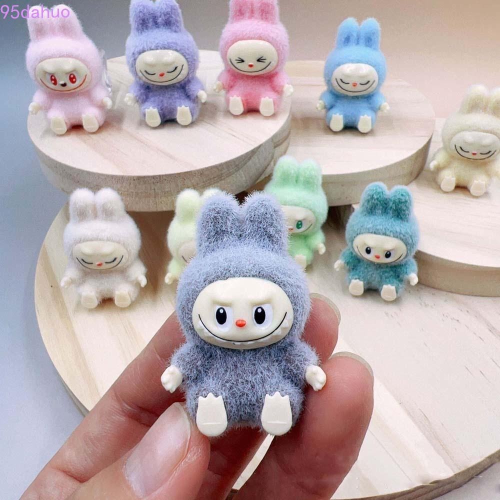 Dahuo Flocking นั่งลง Labubu, พวงกุญแจการ์ตูนเลื่อม Labubu กระเป๋า ...