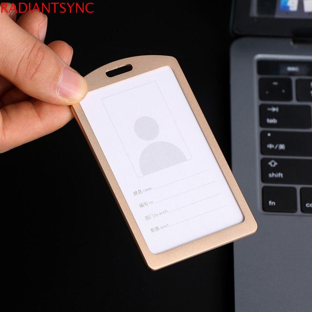 Radiantsync ผู้ถือบัตรอลูมิเนียมอัลลอยด์แบบพกพา Card Protector ฝาครอบอุปกรณ์สํานักงานคลิปโลหะ ...