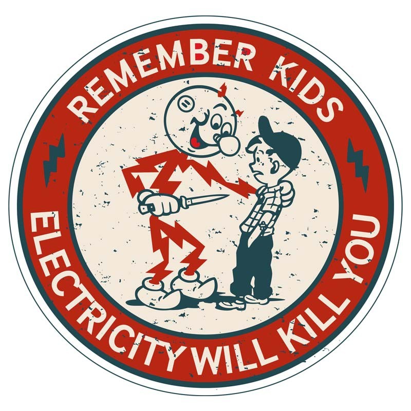 Electric Shock Warning Sticker Waterproof Safety Label Electricity Can ...