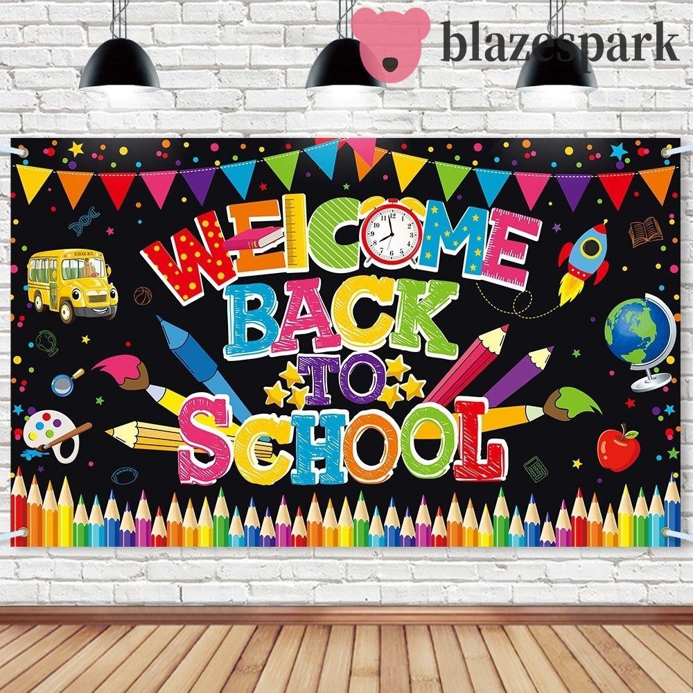 Blazespark กลับสู่แบนเนอร์โรงเรียน, พับการ์ตูนยินดีต้อนรับกลับฉากหลังแบนเนอร์, Photo Props ...