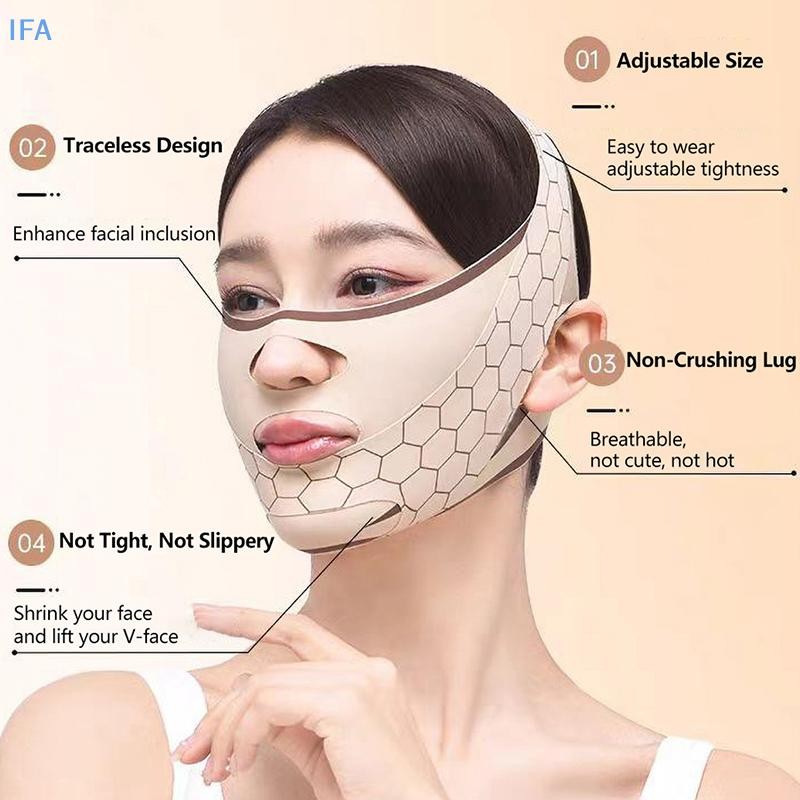 IFA Breathable V Face Band Cheek Lift Up Face Thin Belt ลด Double Chin ...